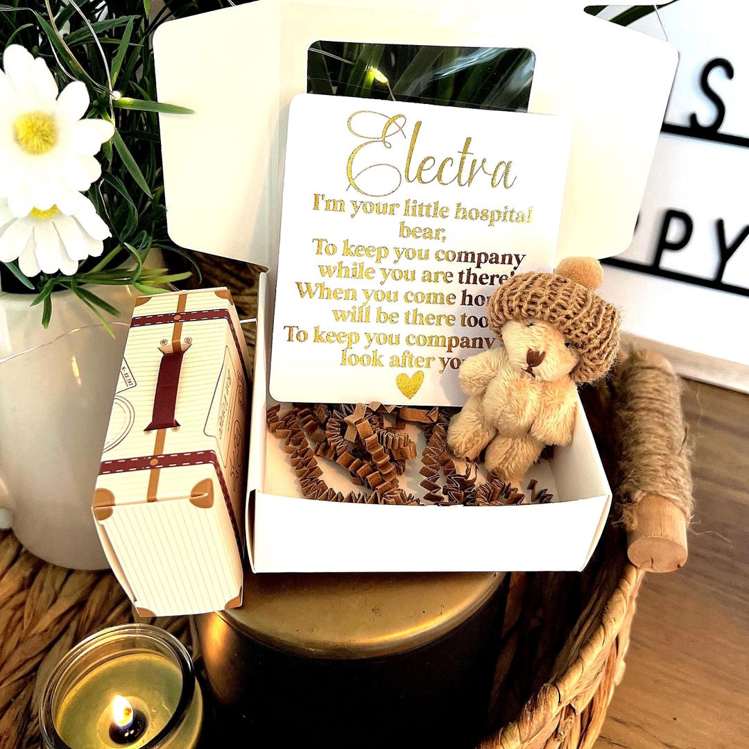 Personalised Hospital Pocket Bear , Surgery Comfort Gift , Chemo ...