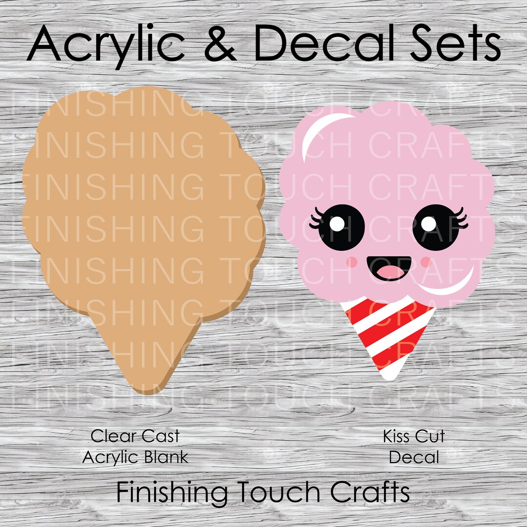 Cotton Candy Pink Vinyl Decal and Acrylic Blank Set | 2" for Badge ...