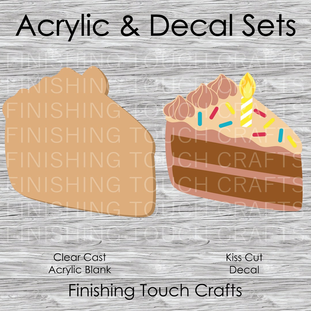 Chocolate Birthday Cake Vinyl Decal and Acrylic Blank Set | 2" for ...