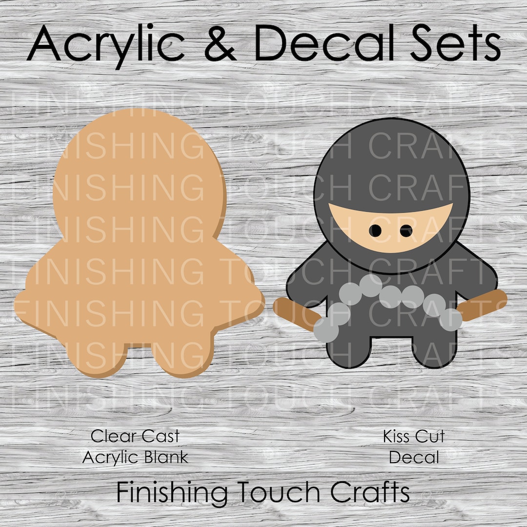 Ninja Vinyl Decal and Acrylic Blank Set | 2" for Badge Reels - Etsy