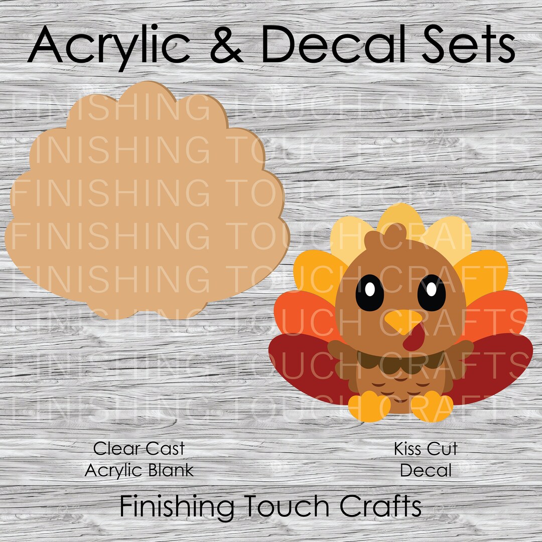 Turkey Vinyl Decal and Acrylic Blank Set | 2" for Badge Reels - Etsy
