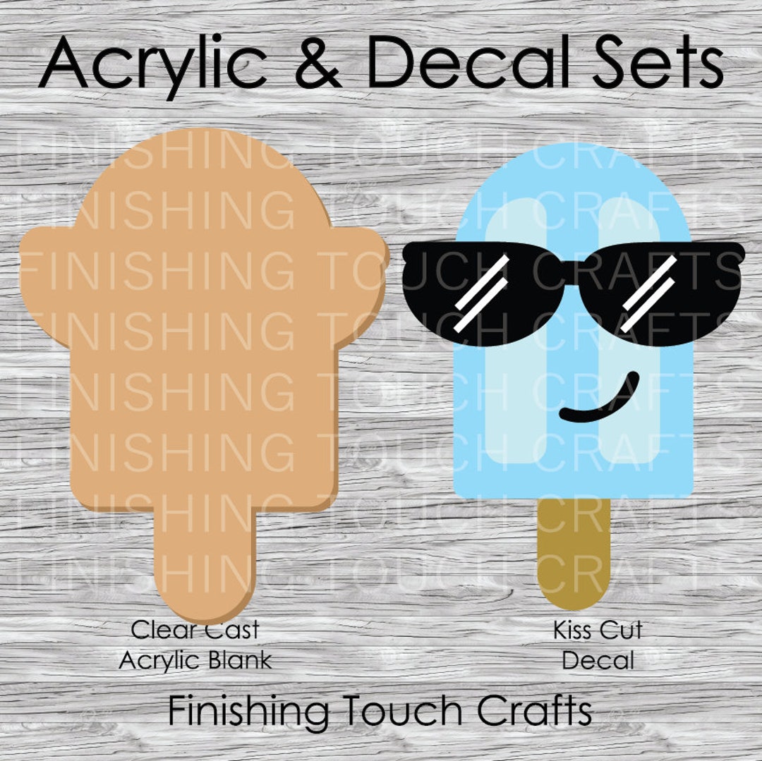 Cool Popsicle Vinyl Decal and Acrylic Blank Set | 2" for Badge Reels - Etsy