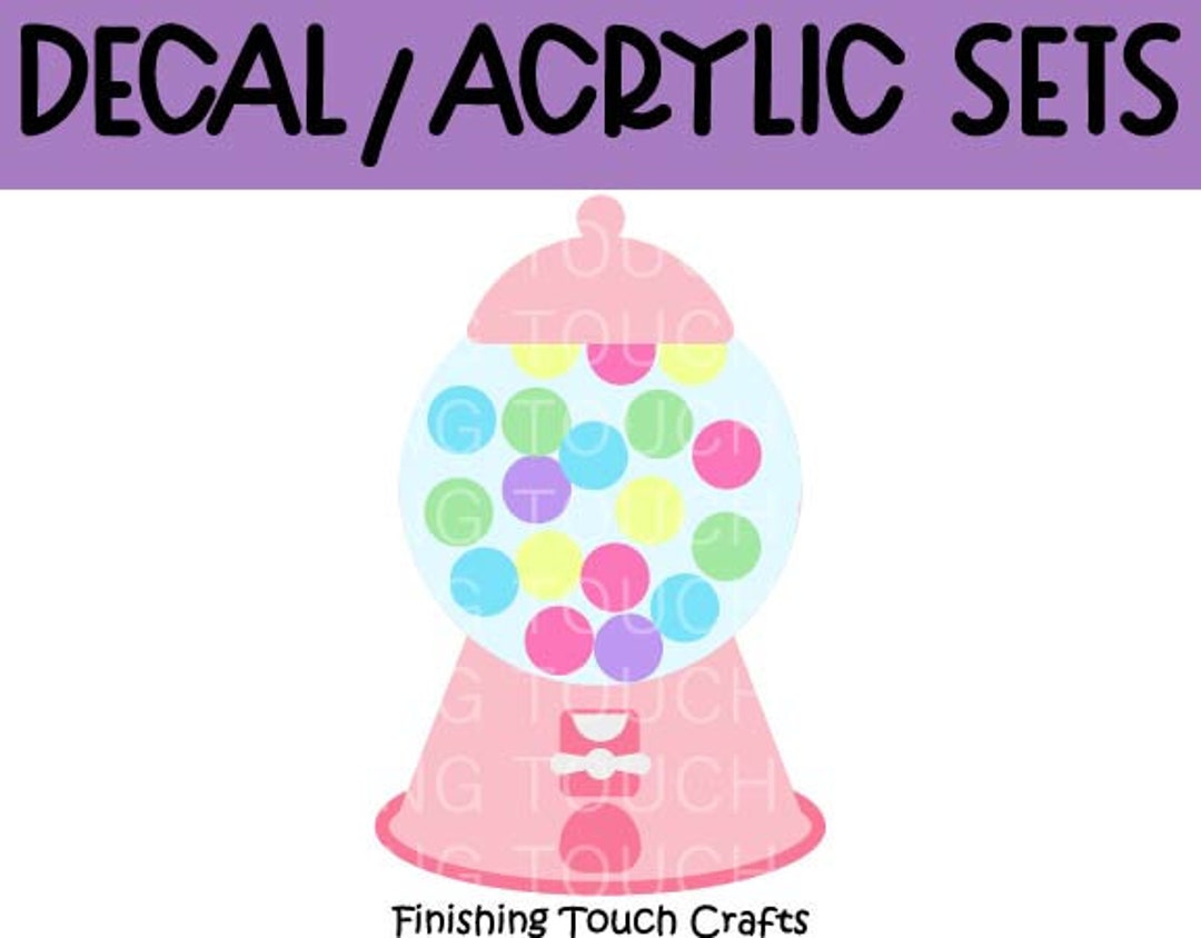 Gumball Machine Pastel Pink Vinyl Decal and Acrylic Blank Set - Etsy