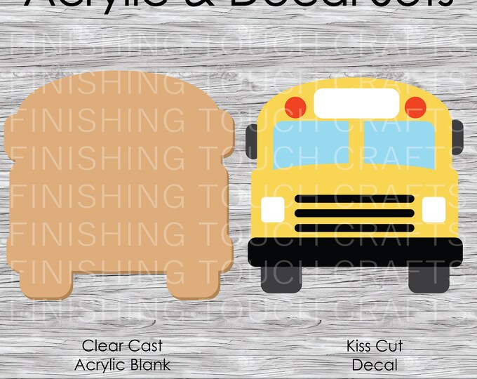 School Bus Vinyl Decal and Acrylic Blank Set | 2" for Badge Reels - Etsy
