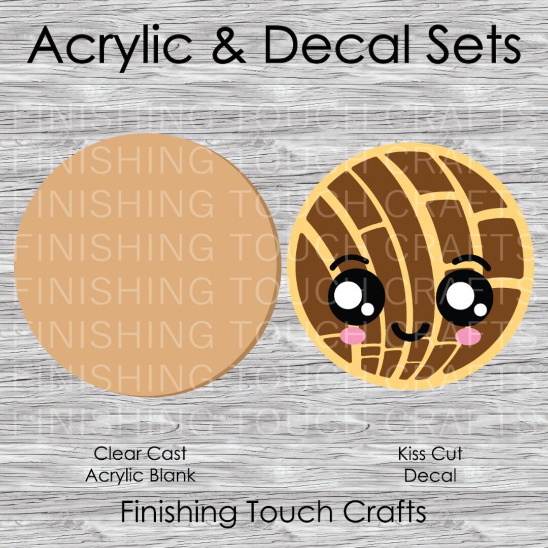 Concha Chocolate Vinyl Decal and Acrylic Blank Set | 2" for Badge Reels ...