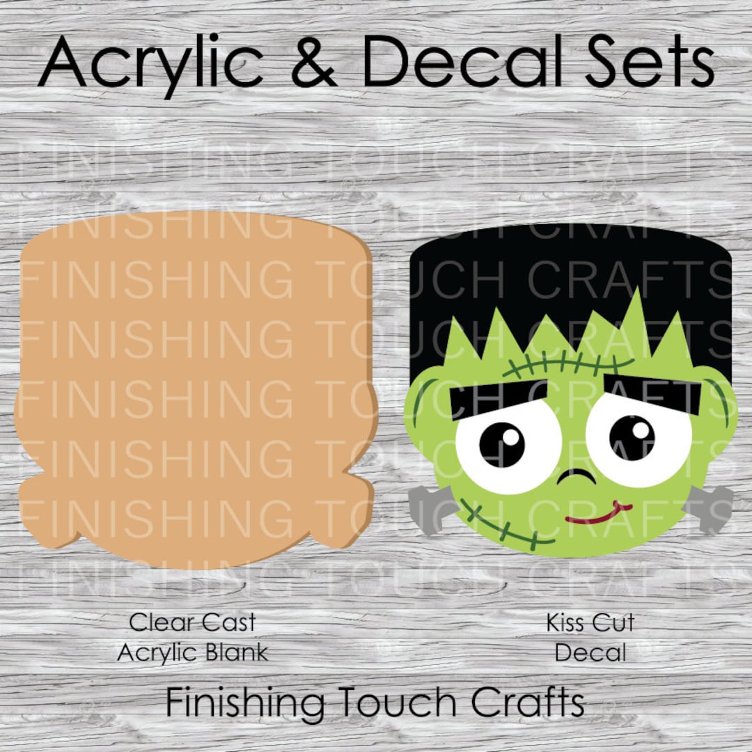 Frankenstein Vinyl Decal and Acrylic Blank Set | 2" for Badge Reels - Etsy
