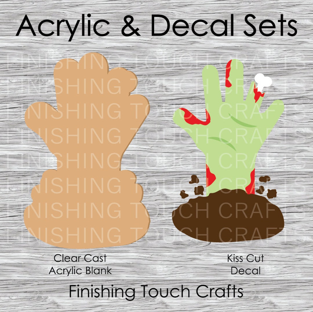 Zombie Hand Vinyl Decal and Acrylic Blank Set | 2" for Badge Reels - Etsy