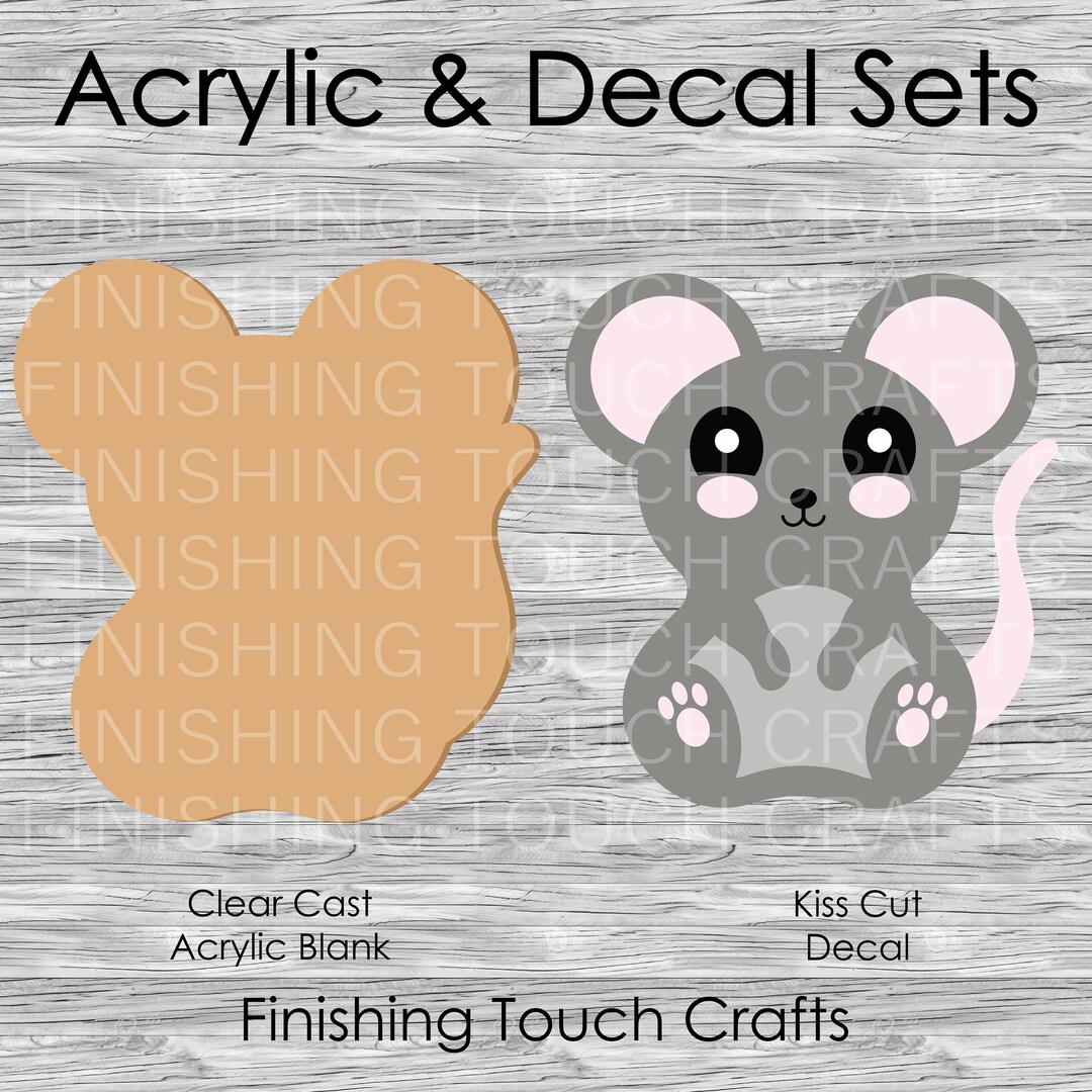 Mouse Vinyl Decal and Acrylic Blank Set | 2" for Badge Reels - Etsy