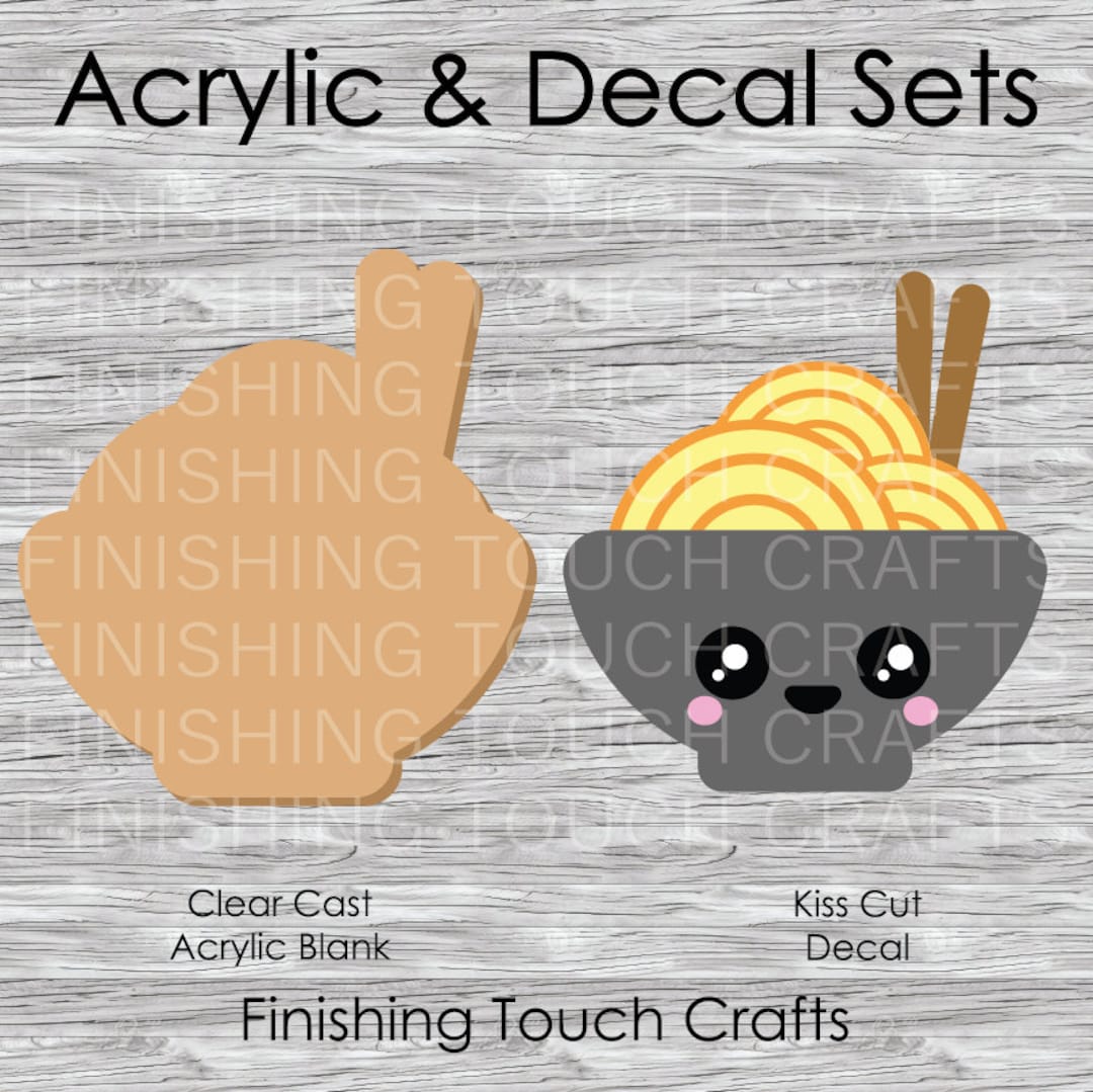 Ramen Vinyl Decal and Acrylic Blank Set 2 for Badge Reels - Etsy