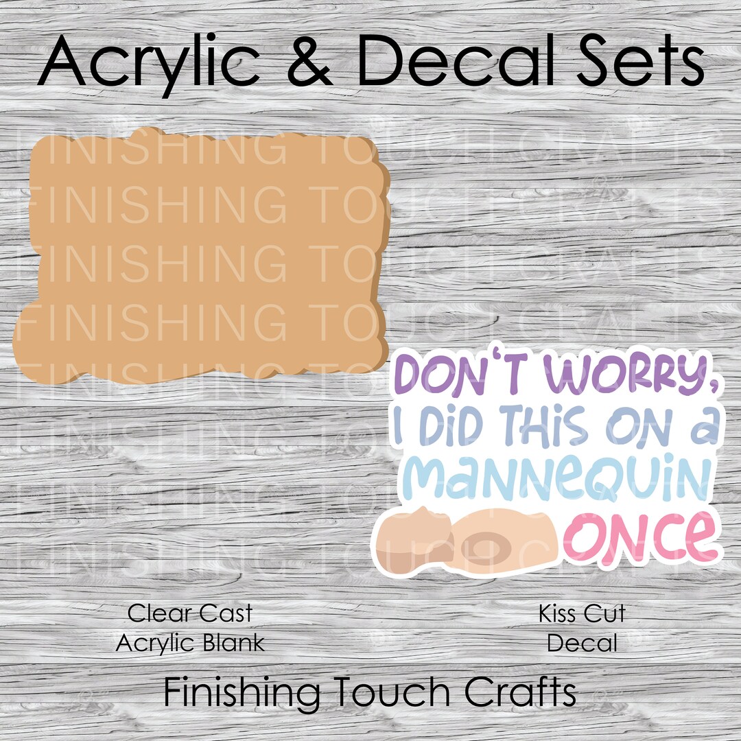 Mannequin Vinyl Decal and Acrylic Blank Set | 2" for Badge Reels - Etsy