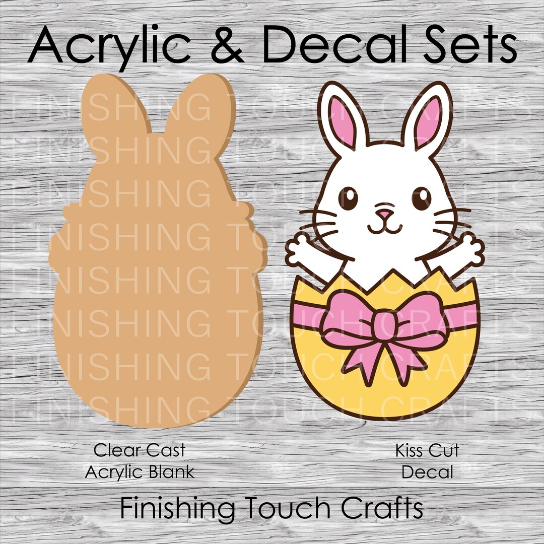 Hatching Bunny Vinyl Decal and Acrylic Blank Set 2 for Badge Reels - Etsy