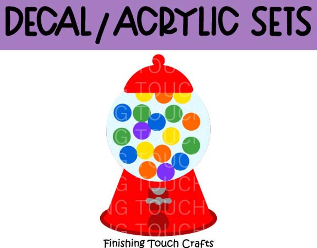 Gumball Machine Classic Red Vinyl Decal and Acrylic Blank Set - Etsy