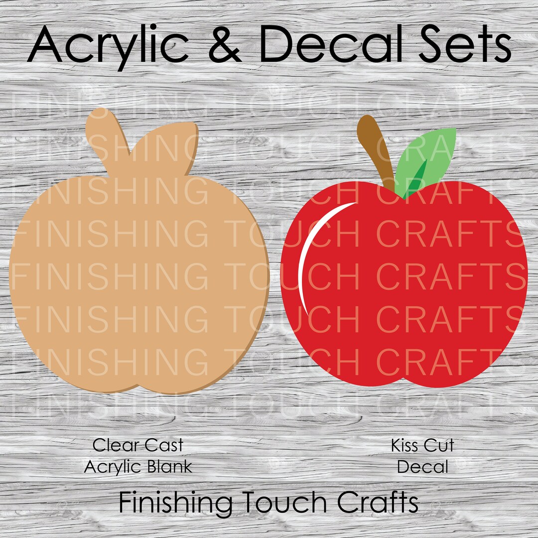 Apple Vinyl Decal and Acrylic Blank Set | 2" for Badge Reels - Etsy