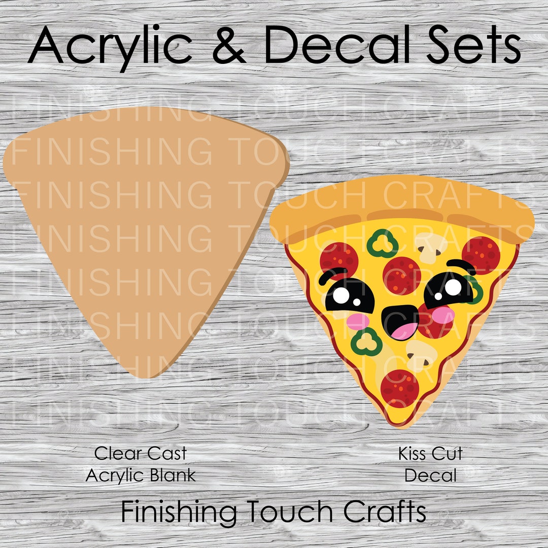 Pizza Vinyl Decal and Acrylic Blank Set | 2" for Badge Reels - Etsy