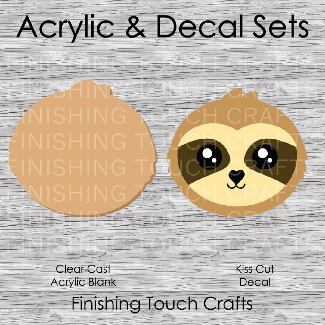 Sloth Face Vinyl Decal and Acrylic Blank Set | 2" for Badge Reels - Etsy