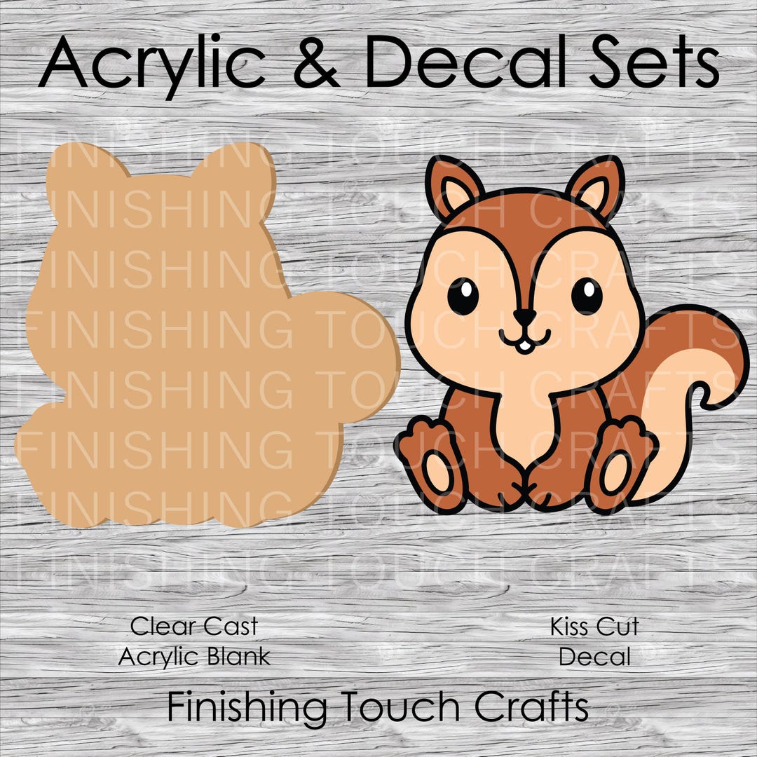 Squirrel Vinyl Decal and Acrylic Blank Set | 2" for Badge Reels - Etsy