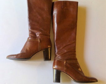 Stacked heel boots | Etsy