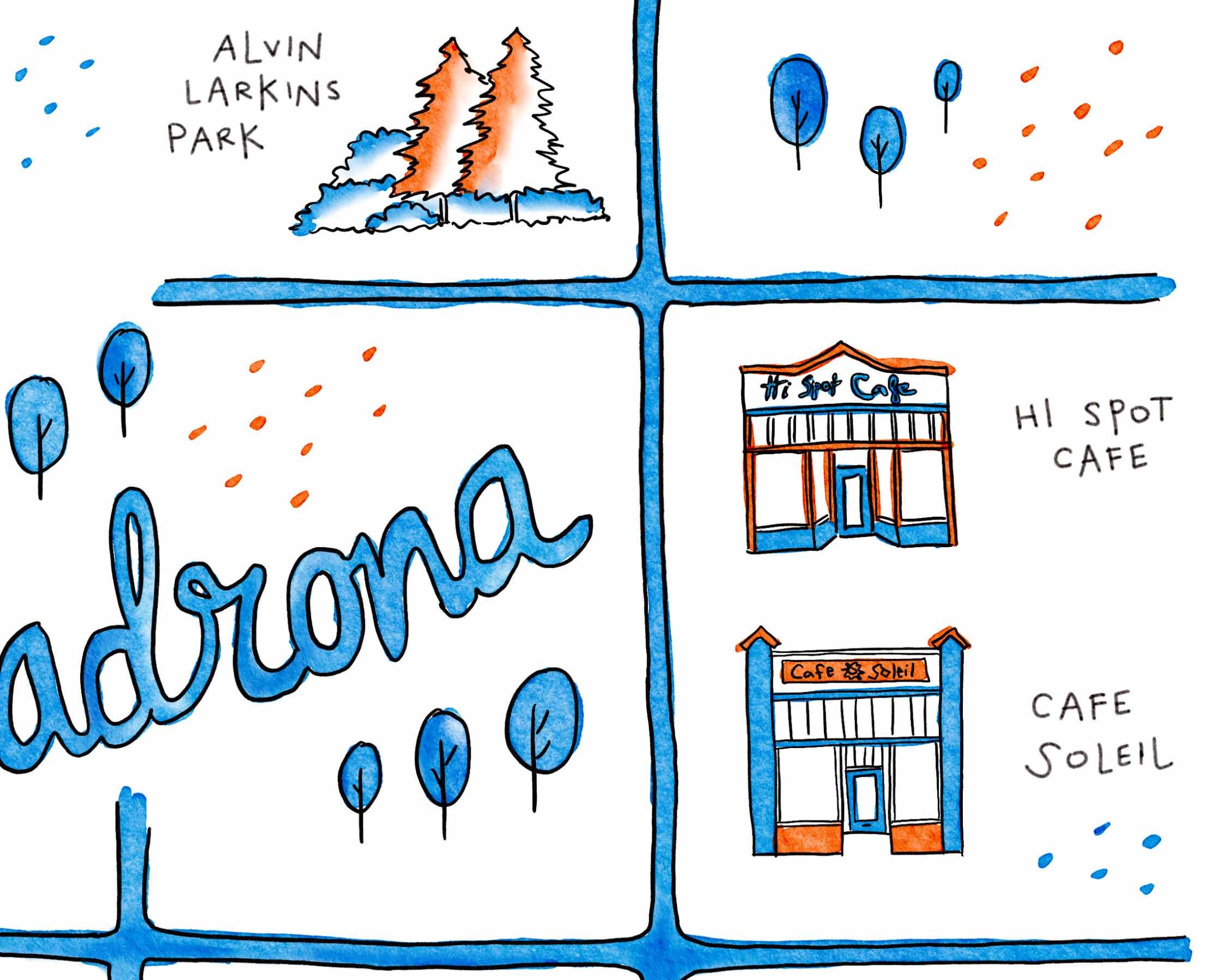 Madrona Seattle Illustrated Neighborhood Map | Art Print of Original ...