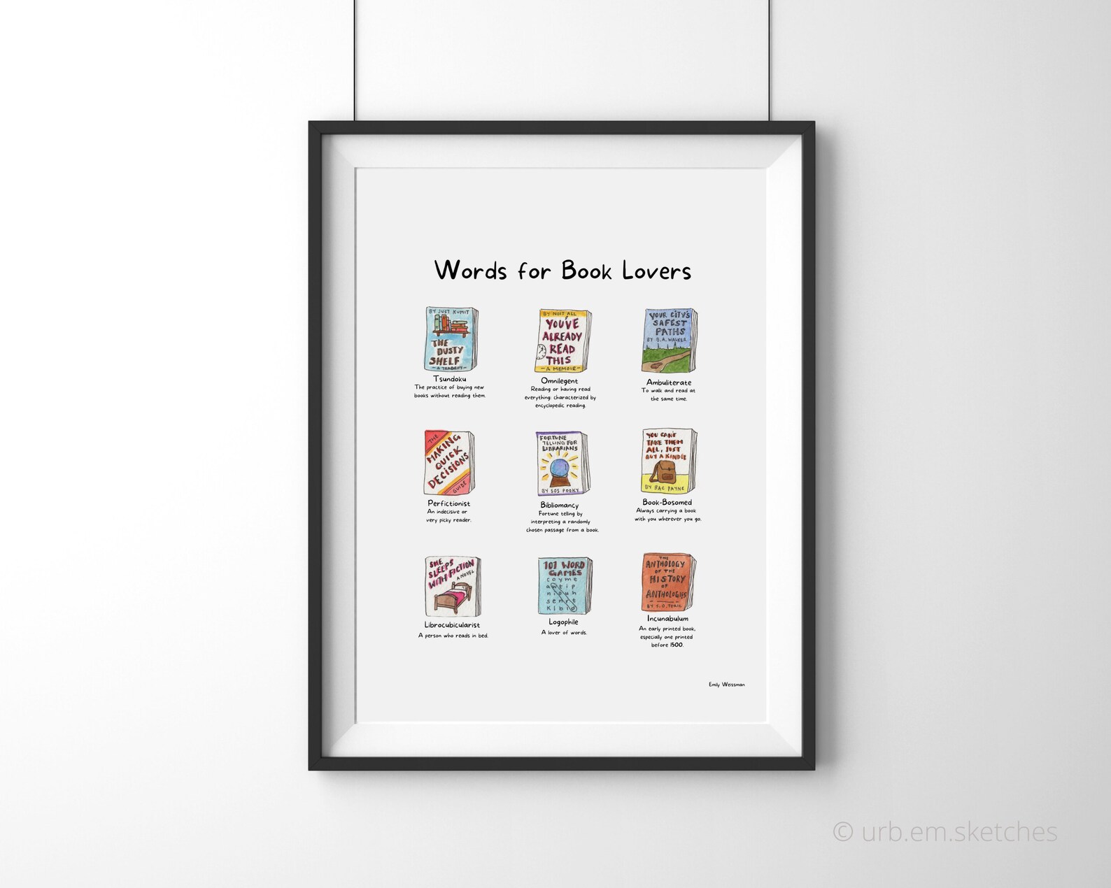 Words for Book Lovers | Watercolor Art Print - Etsy