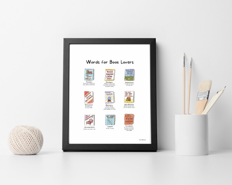 Words for Book Lovers | Watercolor Art Print - Etsy