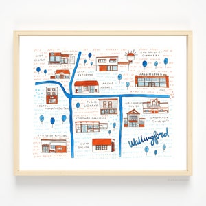 Wallingford Seattle Neighborhood Map | Print of Original Watercolor ...