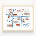 Wallingford Seattle Neighborhood Map Print of Original Watercolor ...