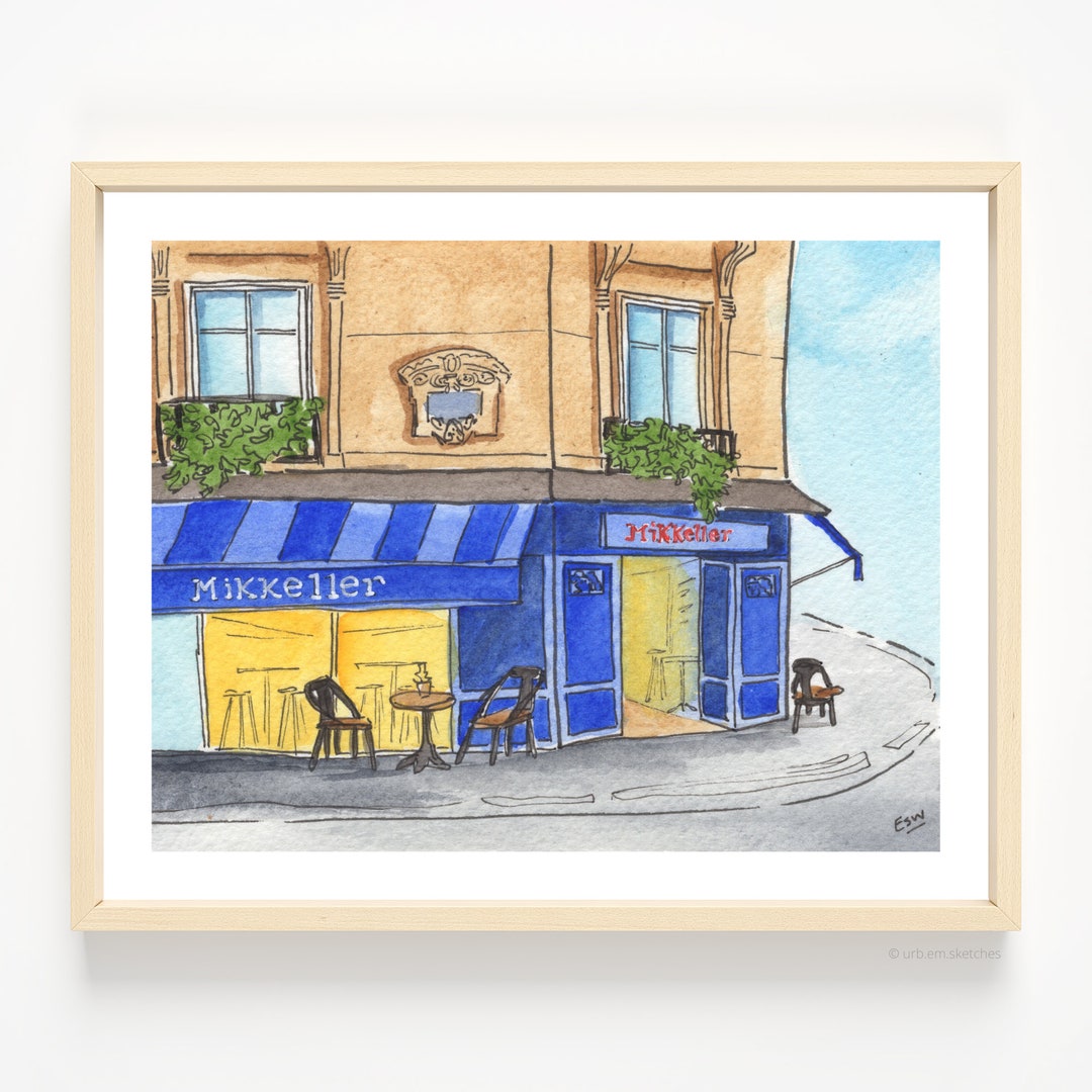 Mikkeller Paris, France | Print of Original Watercolor Painting | Paris ...