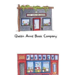 Bookshops of Seattle | Watercolor Print | Favorite Seattle Bookstores ...