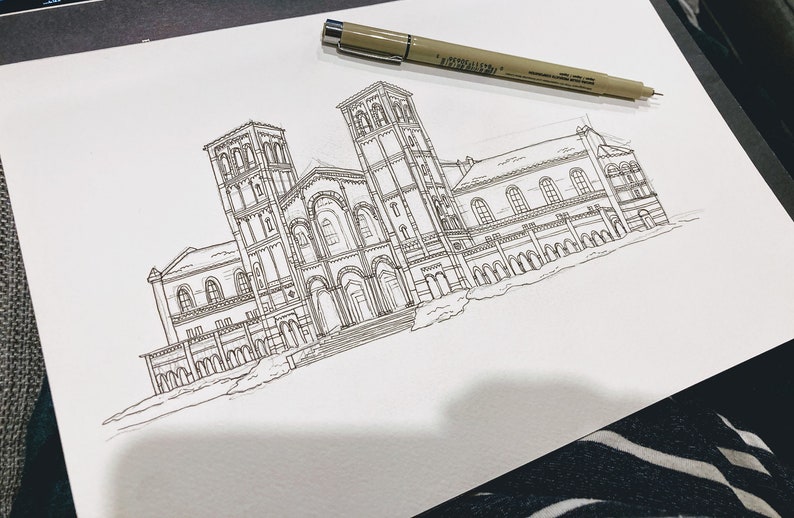 Royce Hall UCLA Print of Original Watercolor Graduation - Etsy