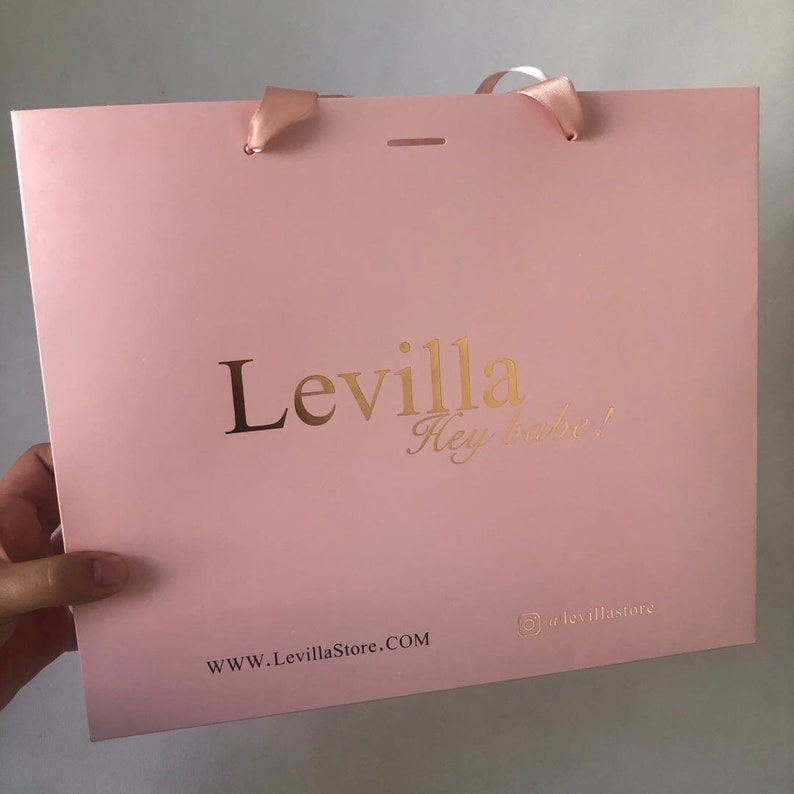 Custom Logo Paper Bags With Satin Ribbon Handles: Boutique Shopping Bags (100 PCS) - Etsy