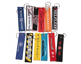 Custom Name/logo Embroidery Key Tag Free Shipping custom Keychain ...