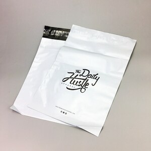 100 10x14"/25x35cm, Custom White Poly Bags, Color Print Personalized ...