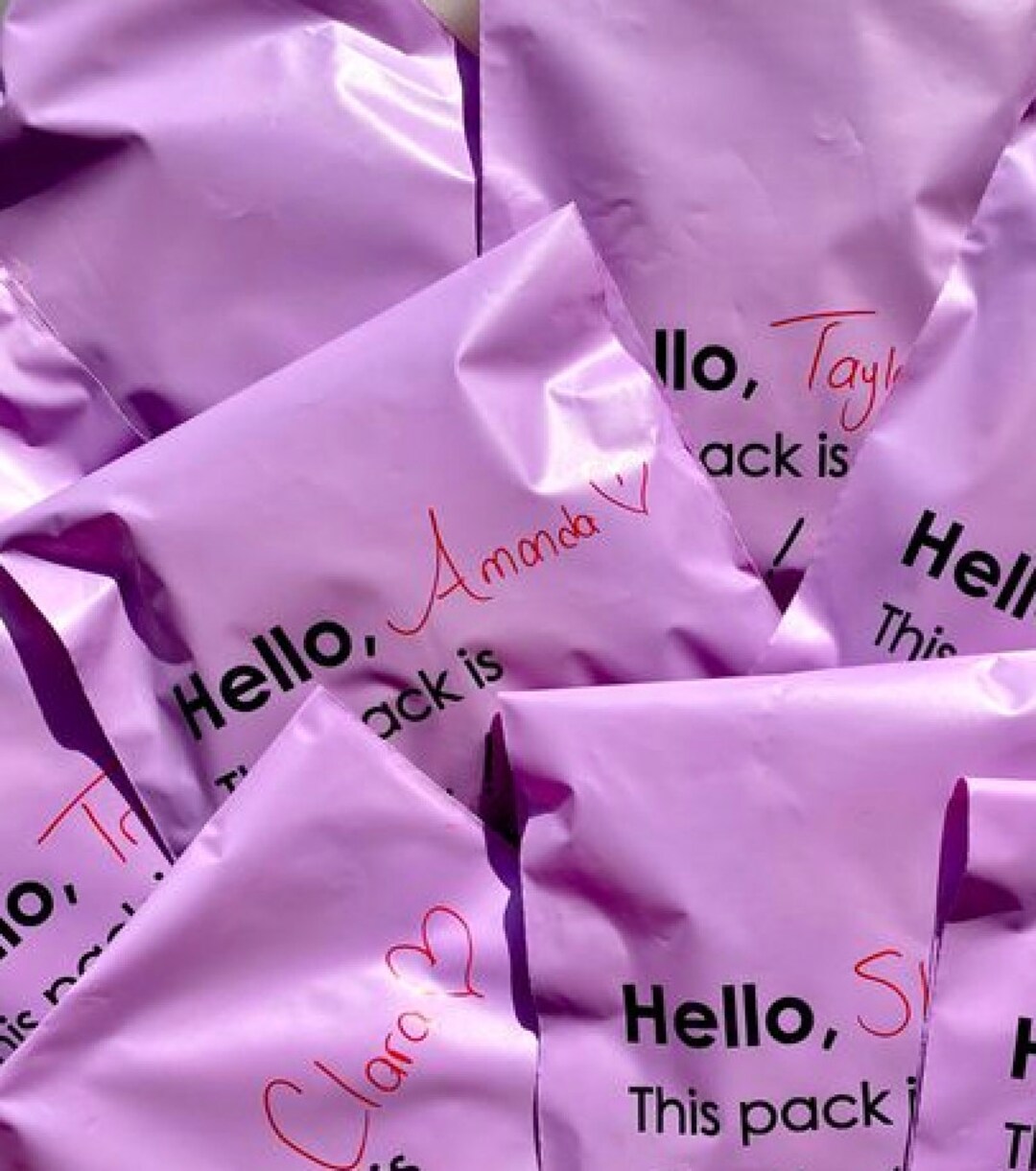 1000pcs Poly Mailers Custom, Custom Purple Poly Mailers Bag,custom Poly ...
