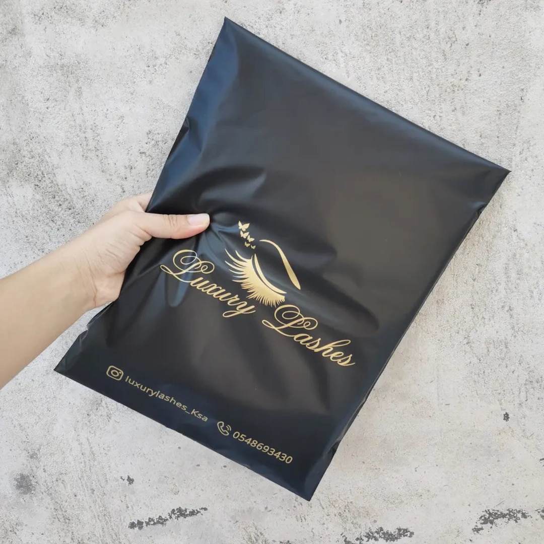 Black Custom Mailing Bags, Custom Poly Mailer With Logo, Eco Friendly ...