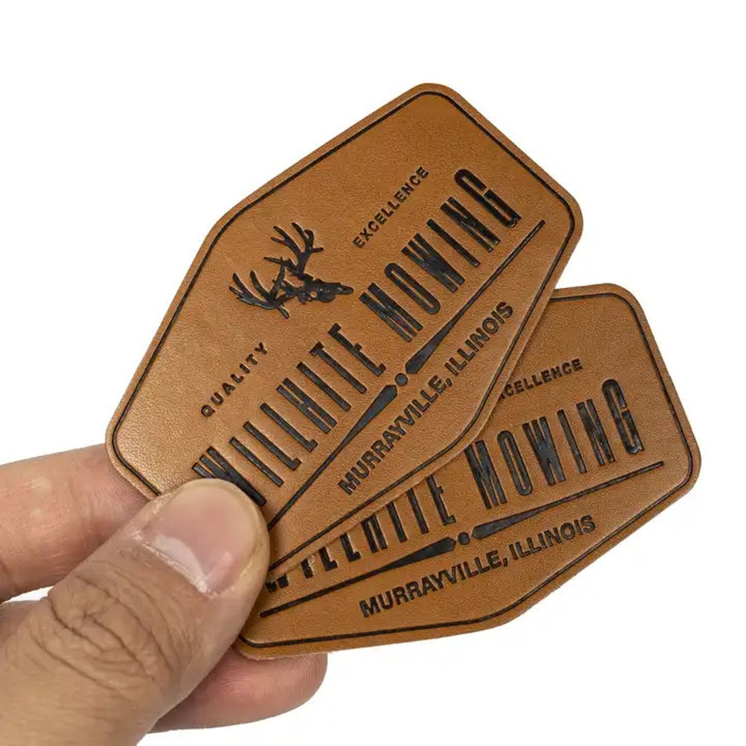 50 Custom Personalized Leather Patches With Logo, Text, or Initials ...