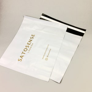 100 10x14"/25x35cm, Custom White Poly Bags, Color Print Personalized ...