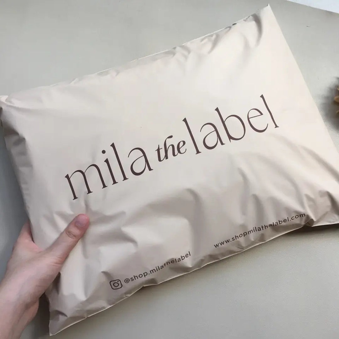 50-500 Custom Cream Beige Biodegradable Poly Mailers Bag, Custom ...