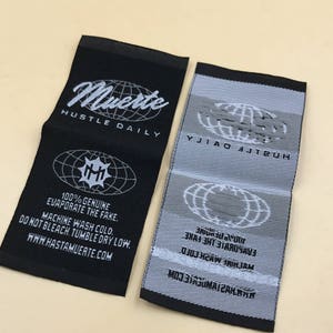 Custom Woven Care Label for Clothing, Woven Wash Care Labels, Woven ...