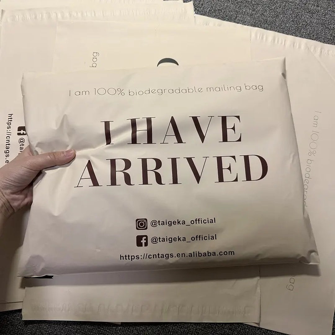 50-500 Custom Cream Beige Biodegradable Poly Mailers Bag, Custom ...