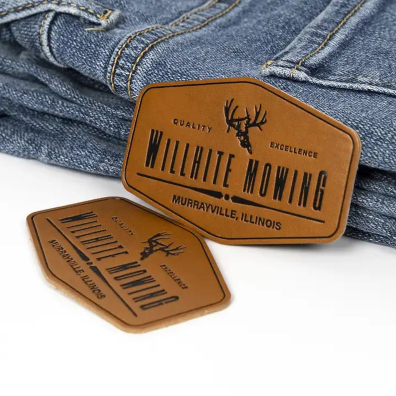 Custom Debossed Leather Patch, Leather Jeans Patches With Iron on ...