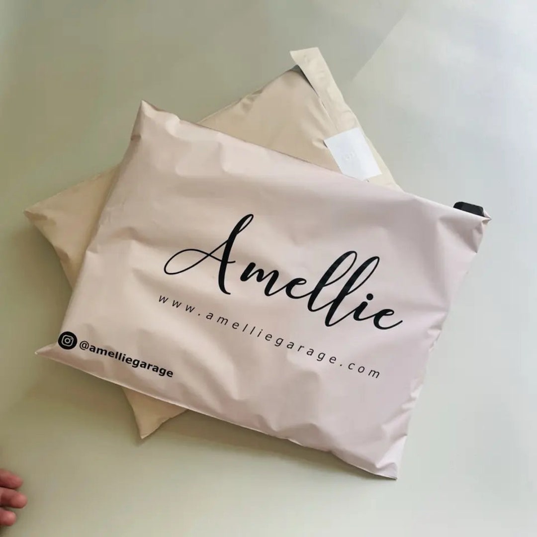 100-1000pcs Beige Custom Poly Mailers Adhesive Self Sealing Shipping ...