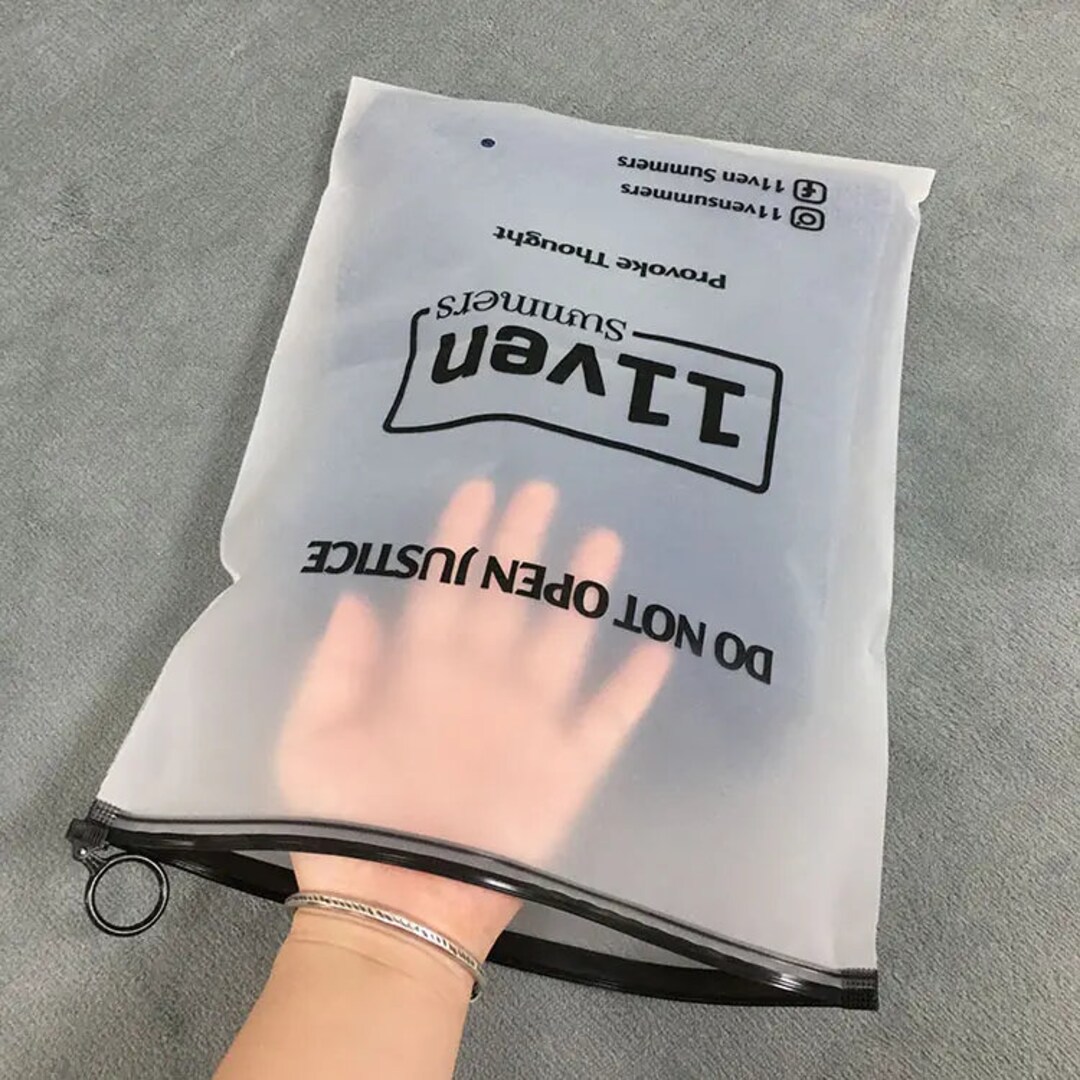 100pcs Custom Frosted Zipper Bags, Custom Packaging for Clothing ...