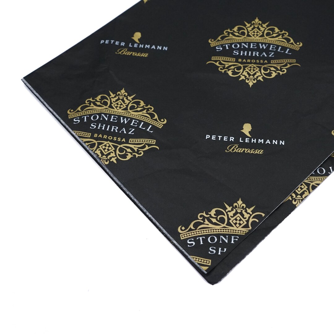 15'' X 20'' Custom Logo Print BLACK TISSUE PAPER, Gift Wrapping ...