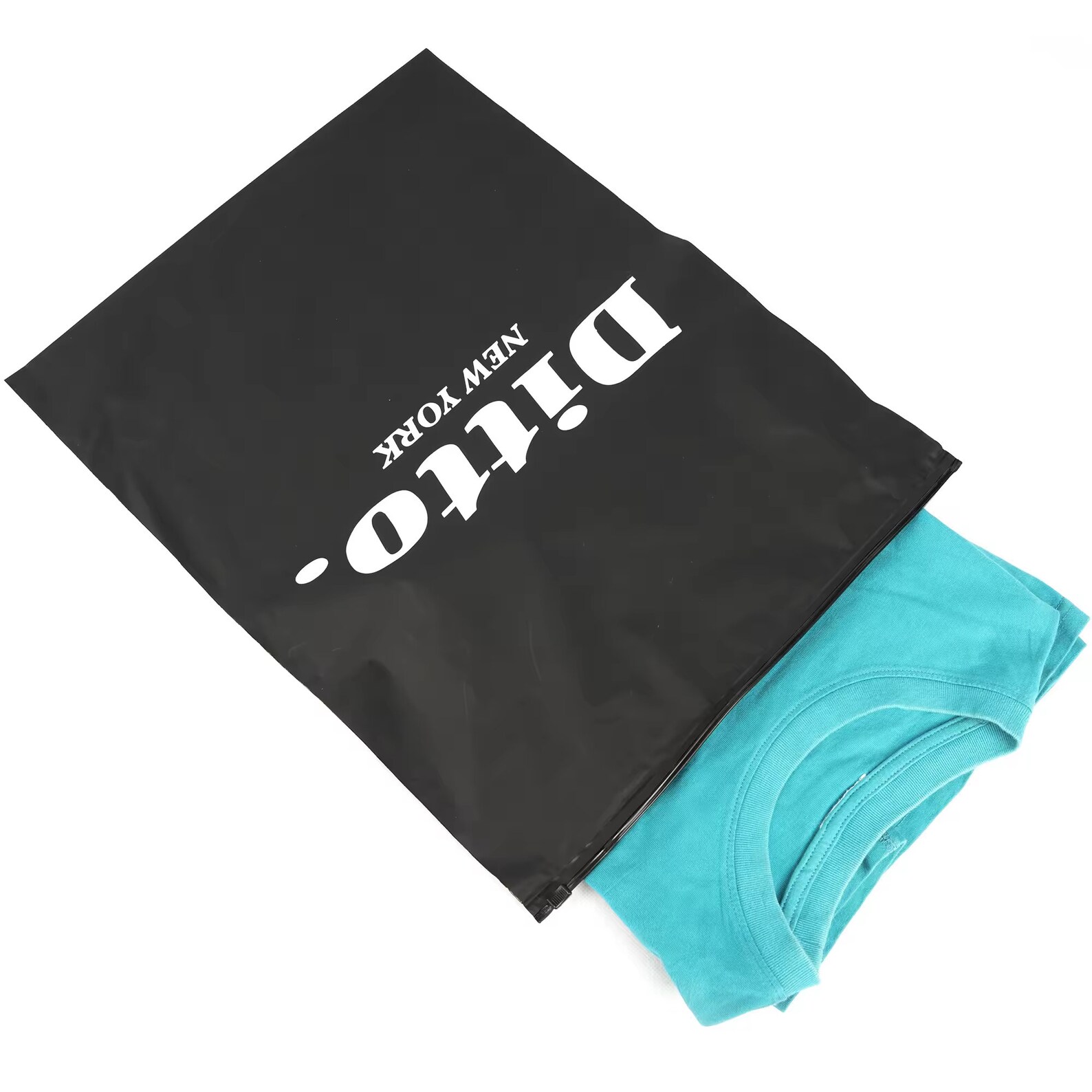 Black Zipper Bags With Logo,customized Clothing Bags for Tshirt.hoodie ...