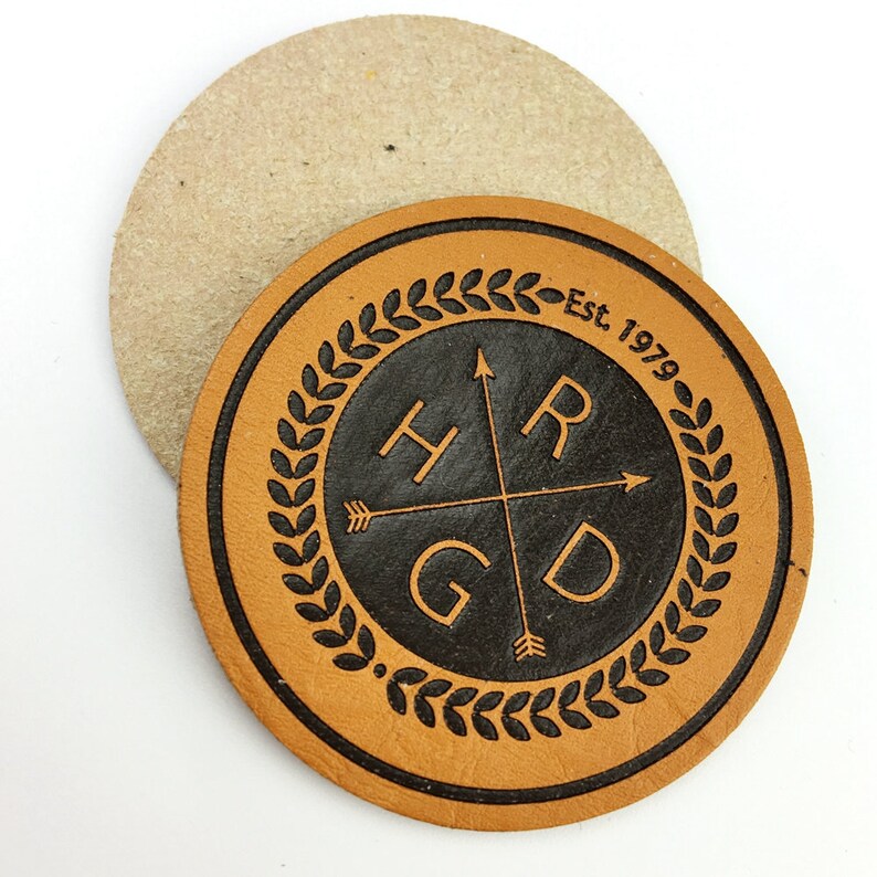 50 Custom Personalized Leather Patches With Logo Text or - Etsy