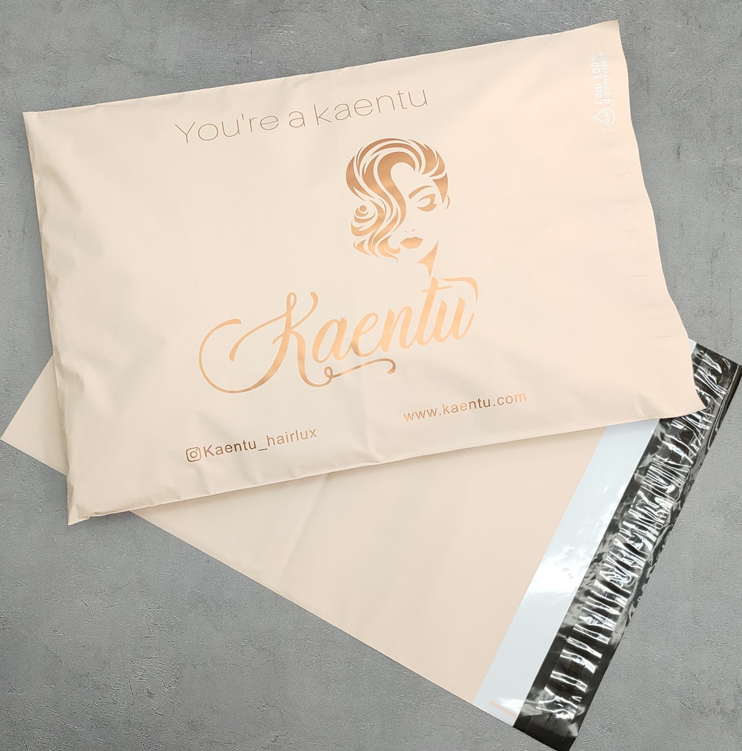 50-500 Custom Cream Beige Biodegradable Poly Mailers Bag, Custom ...