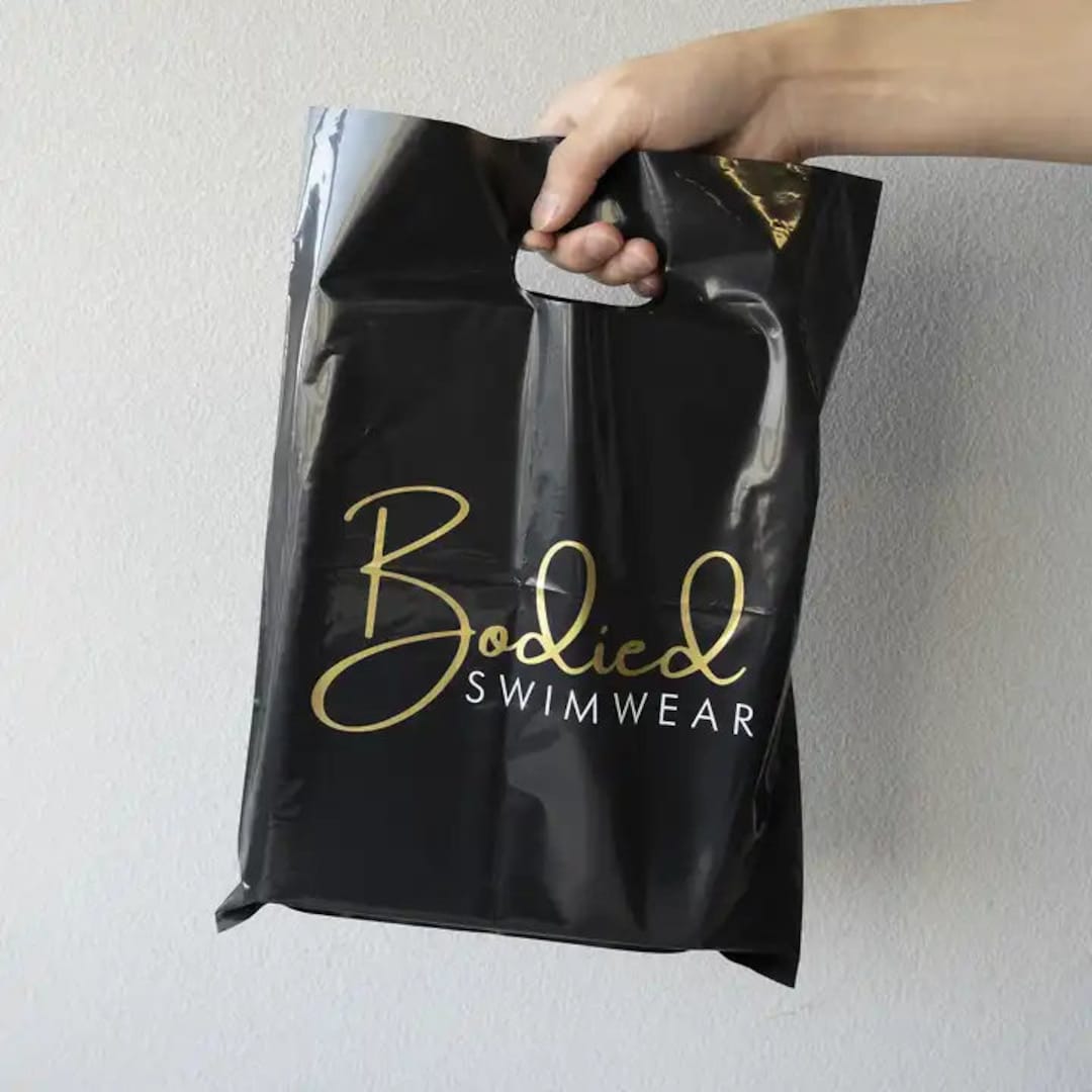 500 Custom Shopping Bags With Logo for Boutique Custom Plastic Gift ...