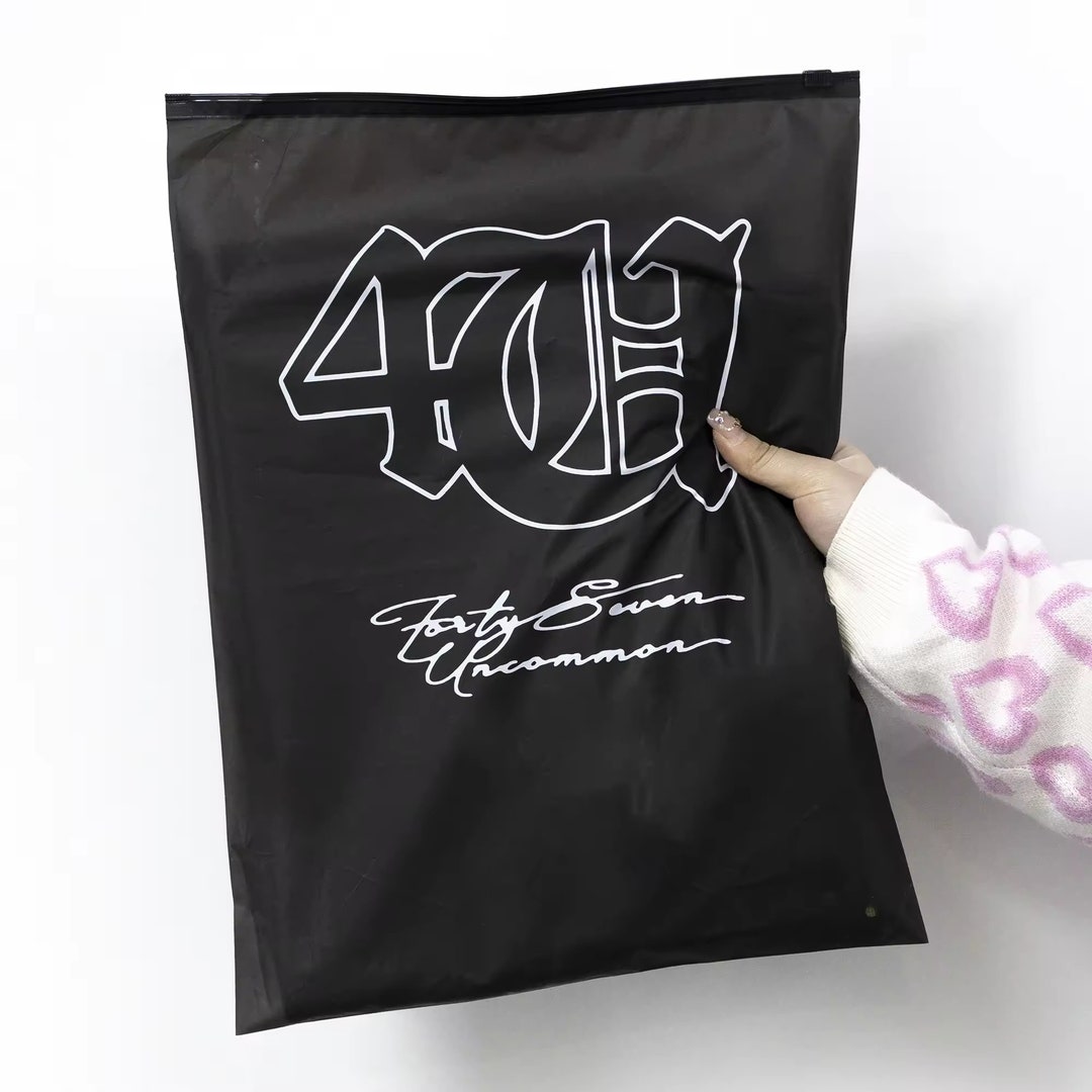 Black Zipper Bags With Logo,customized Clothing Bags for Tshirt.hoodie ...