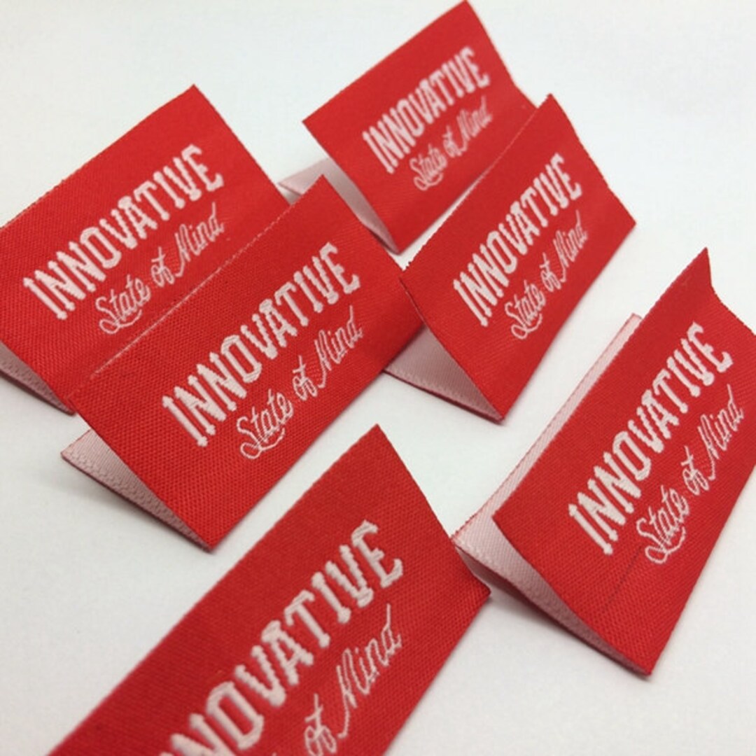Custom Woven Label, Triangle Folded Fabric Cloth Labels, Center Fold ...