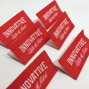Custom Woven Label, Triangle Folded Fabric Cloth Labels, Center Fold ...